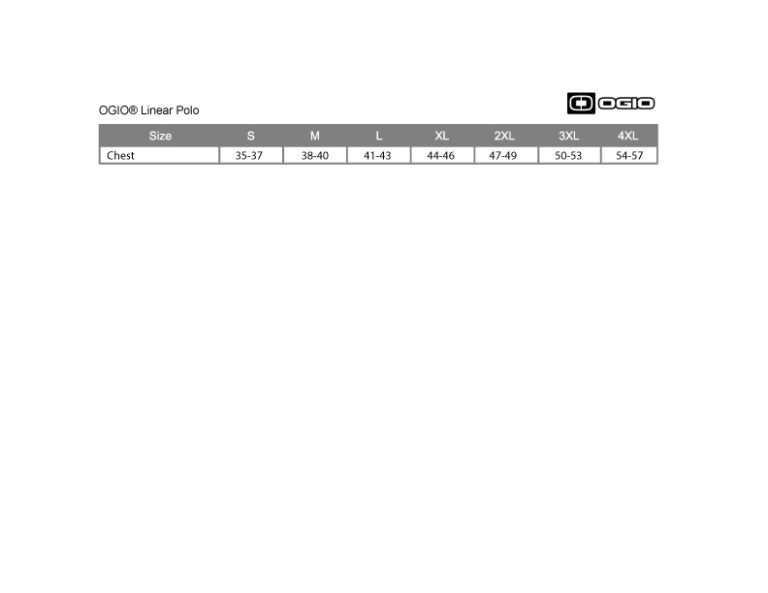 OGIO Linear Polo Sizing Chart – CRT Apparel