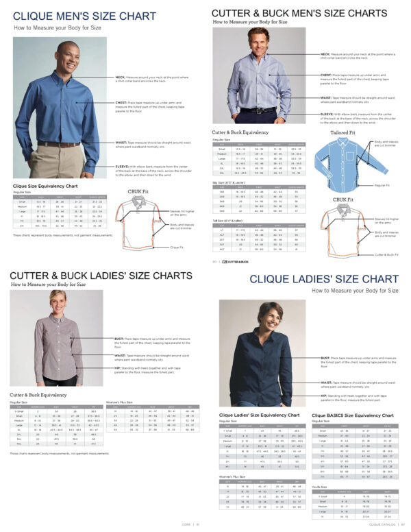 Clique Men’s Sizing Chart – CRT Apparel